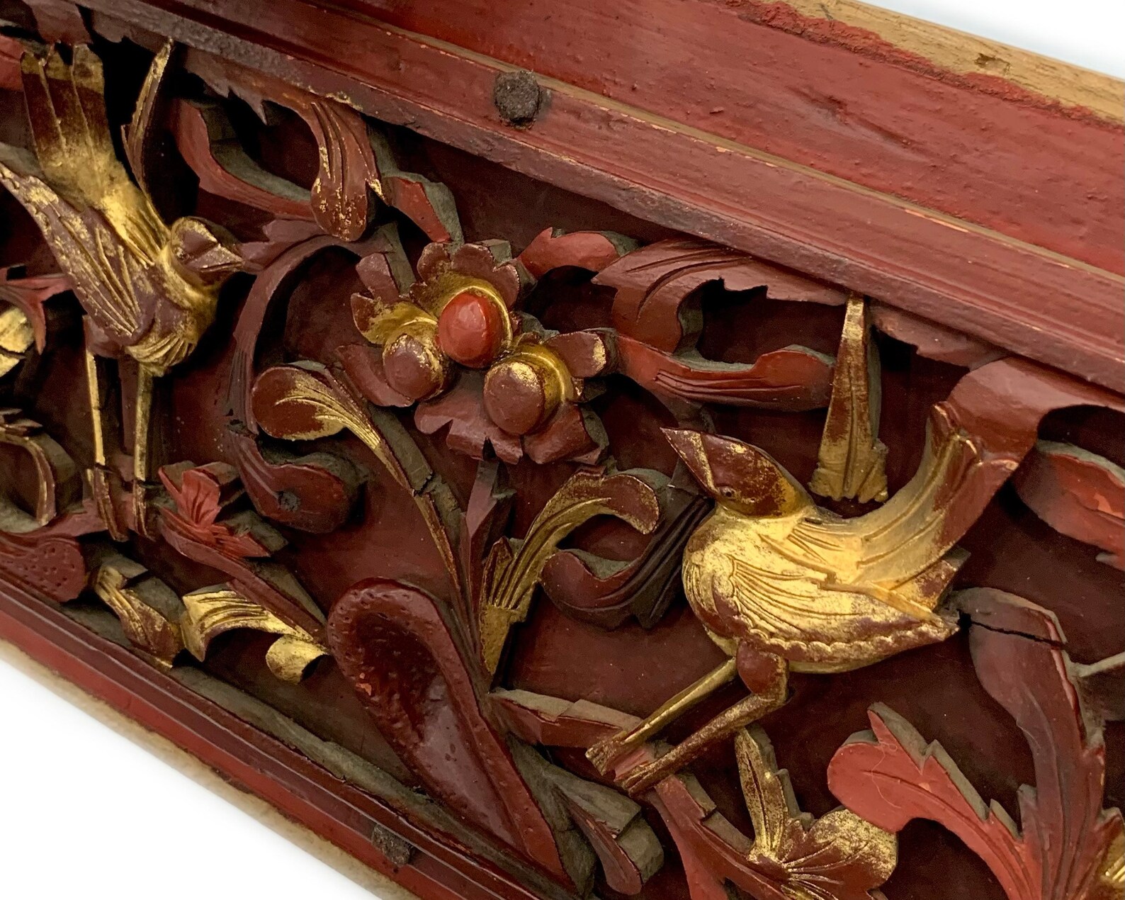 A Stunning Piece of Antique Chinese Wood Carved Panel 47cm X 20cm ...