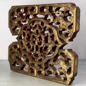 1800s Chinese Qing Dynasty Antique Wood Carved Panel Hollowed-out ...