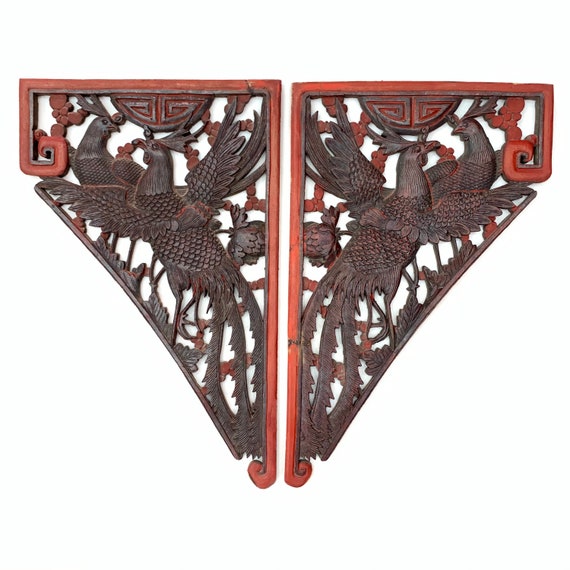 A Pair of Very Beautiful Phoenix Panels Large Size Chinese | Etsy