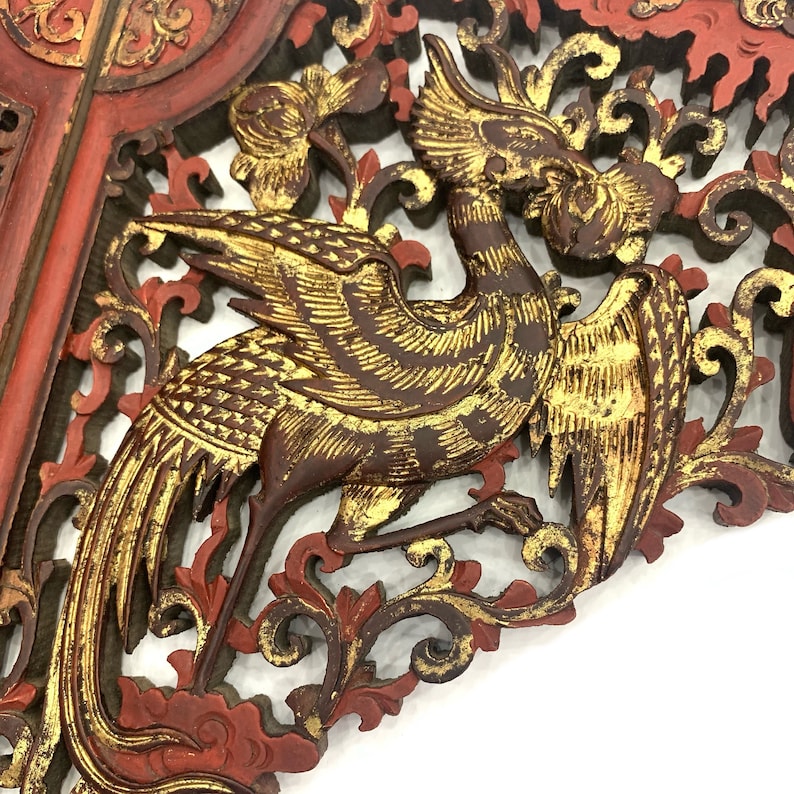 A Stunning Pair of Antique Chinese Wood Carved Phoenix and - Etsy