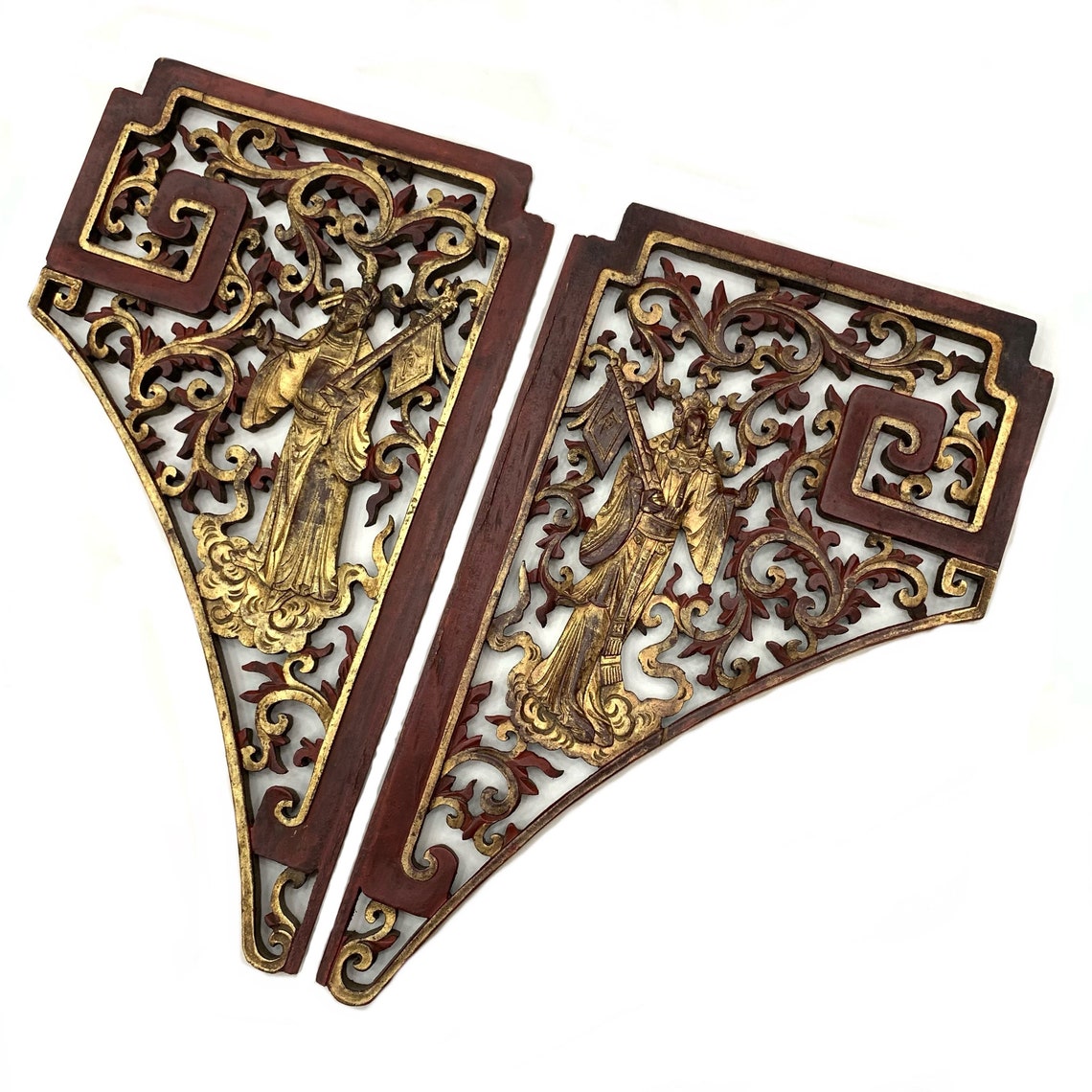 Qing Dynasty Wood Carvings: Chinese God Wall Decor - Etsy