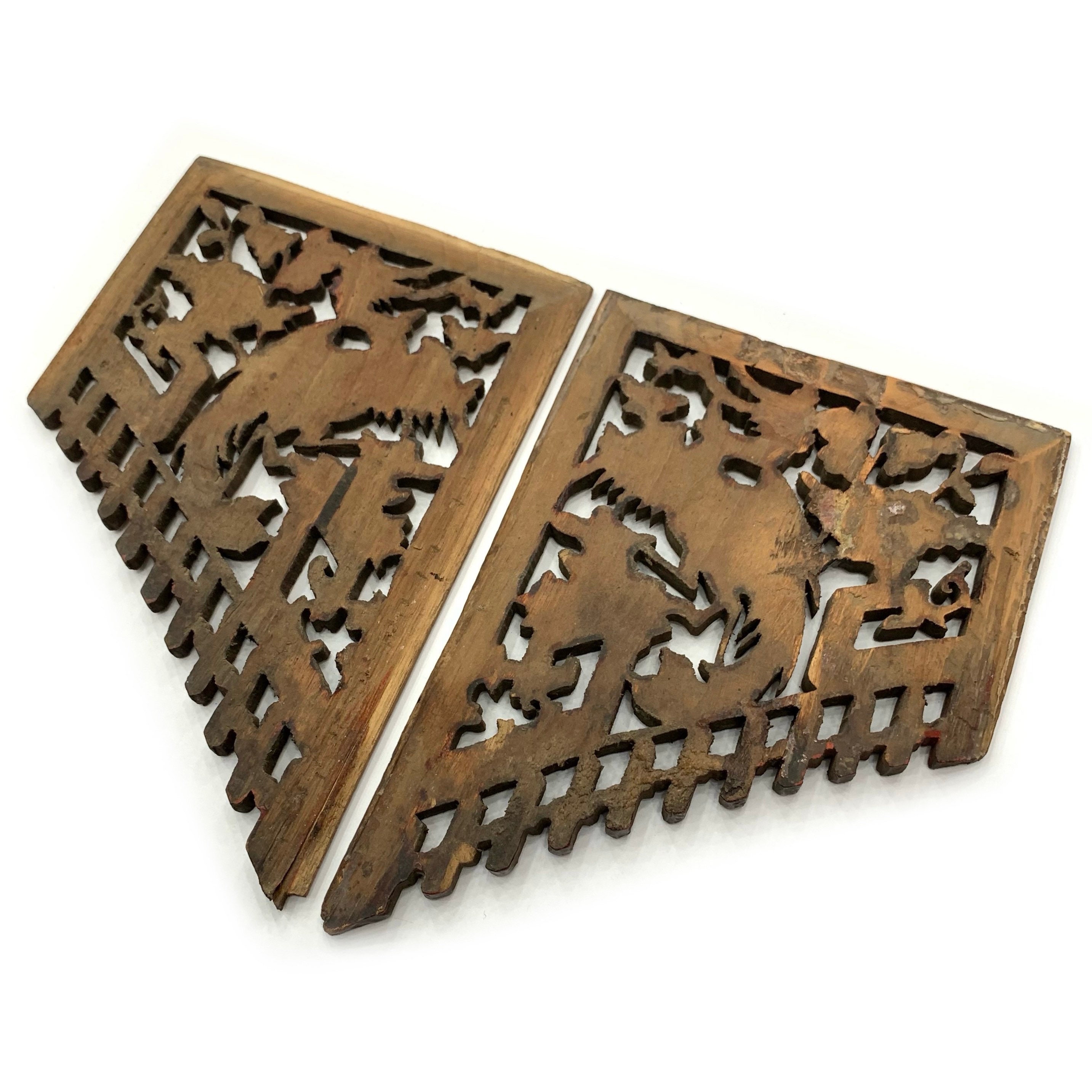 A Stunning Pair of Antique Chinese Carved Phoenix Wood Panels - Etsy