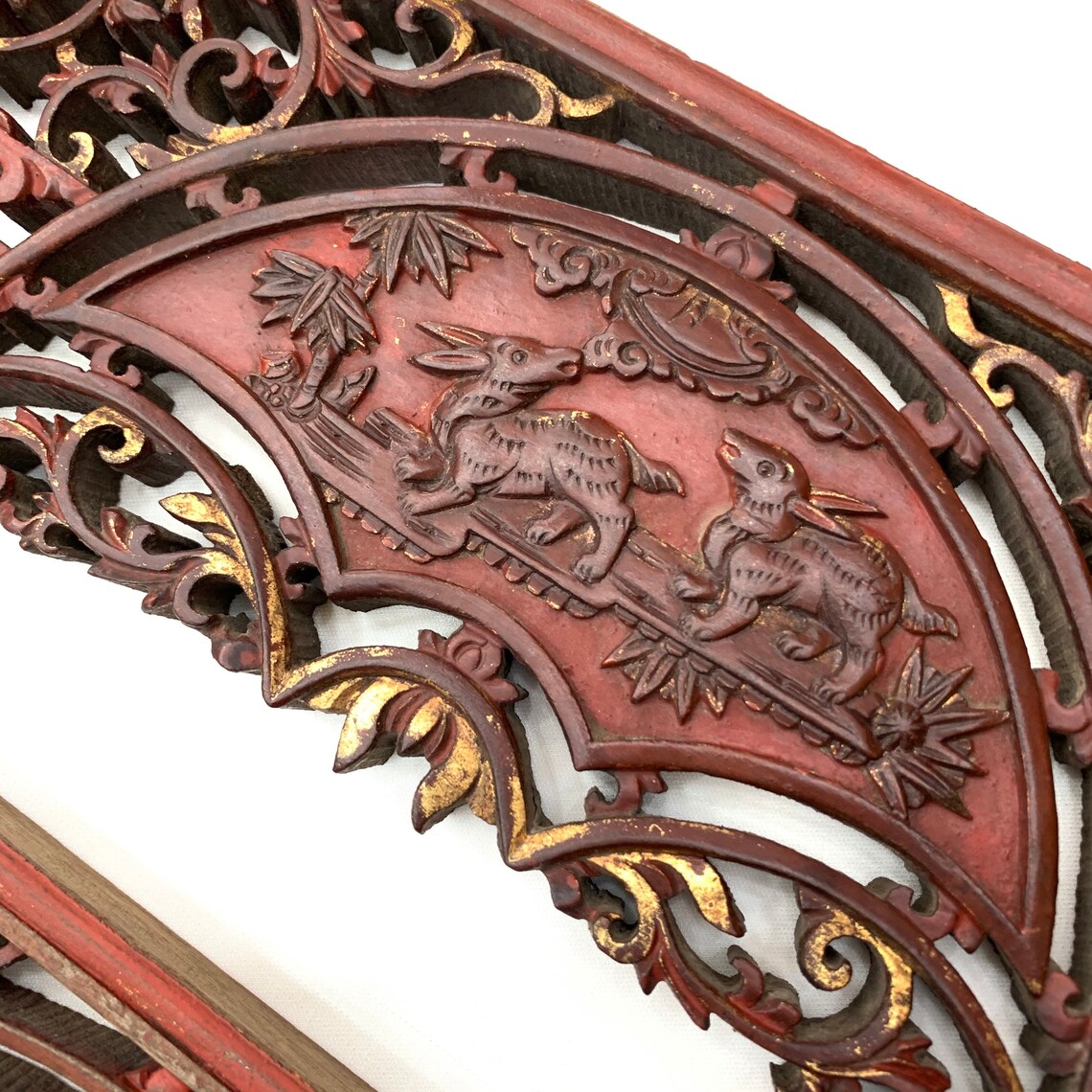 A Pair of Chinese Antique Wood Carvings Rabbits and Lambs | Etsy