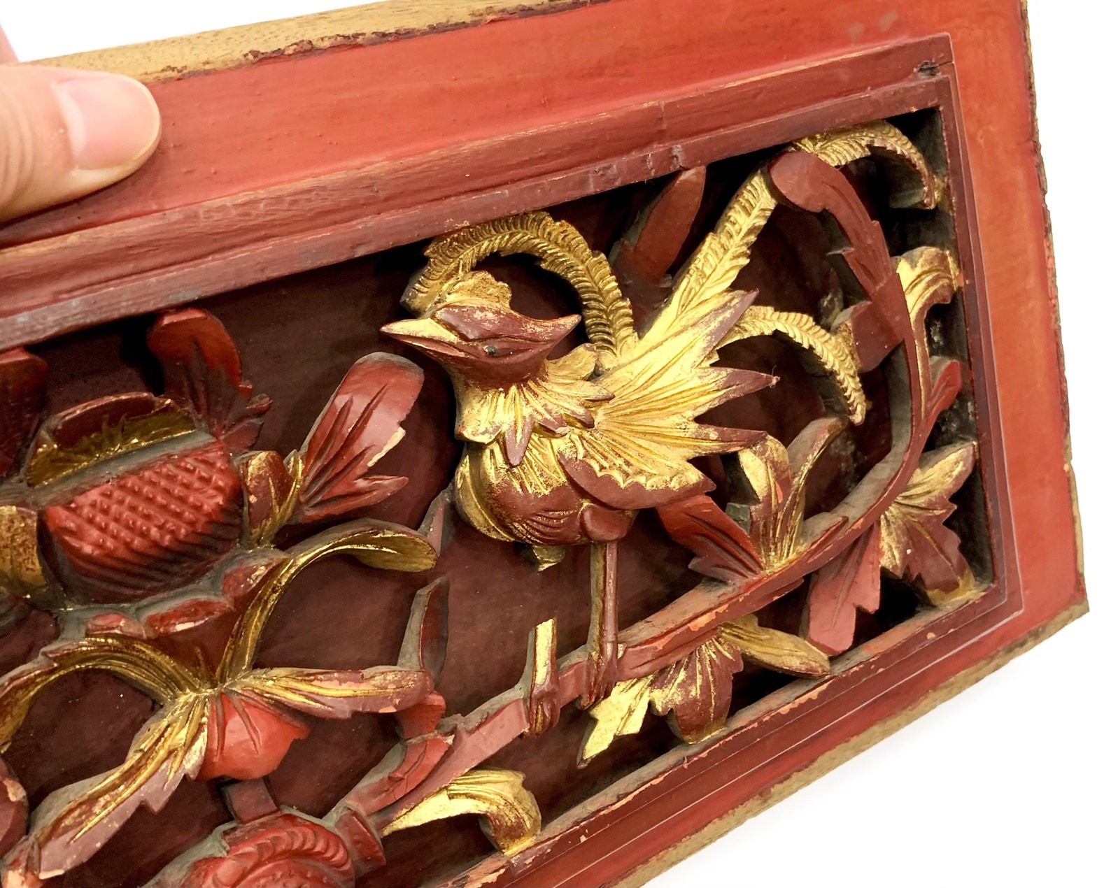 1800s Qing Dynasty Antique Chinese Wood Carved Panel Phoenix - Etsy