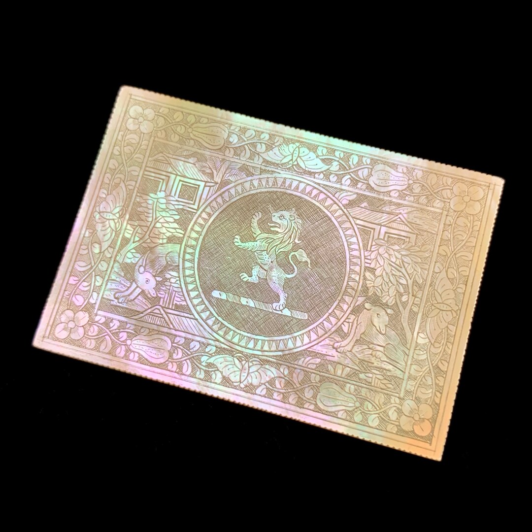 Lion Passant Antique Chinese Mother of Pearl Gaming Counter Heraldry ...