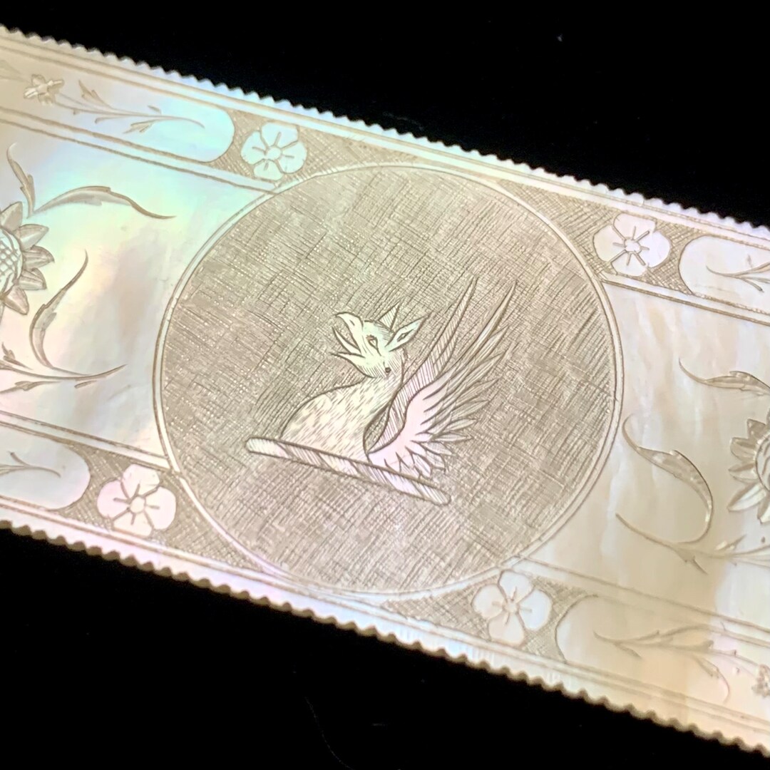 Griffin Antique Chinese Mother of Pearl Hand Carved Gaming Counter ...