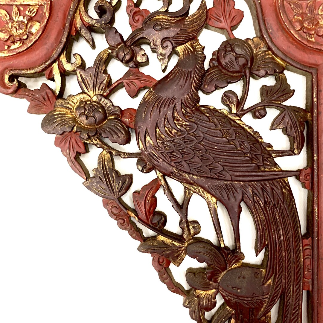 Phoenix Wood Sculpture Chinese Antique Wood Carving Hand - Etsy