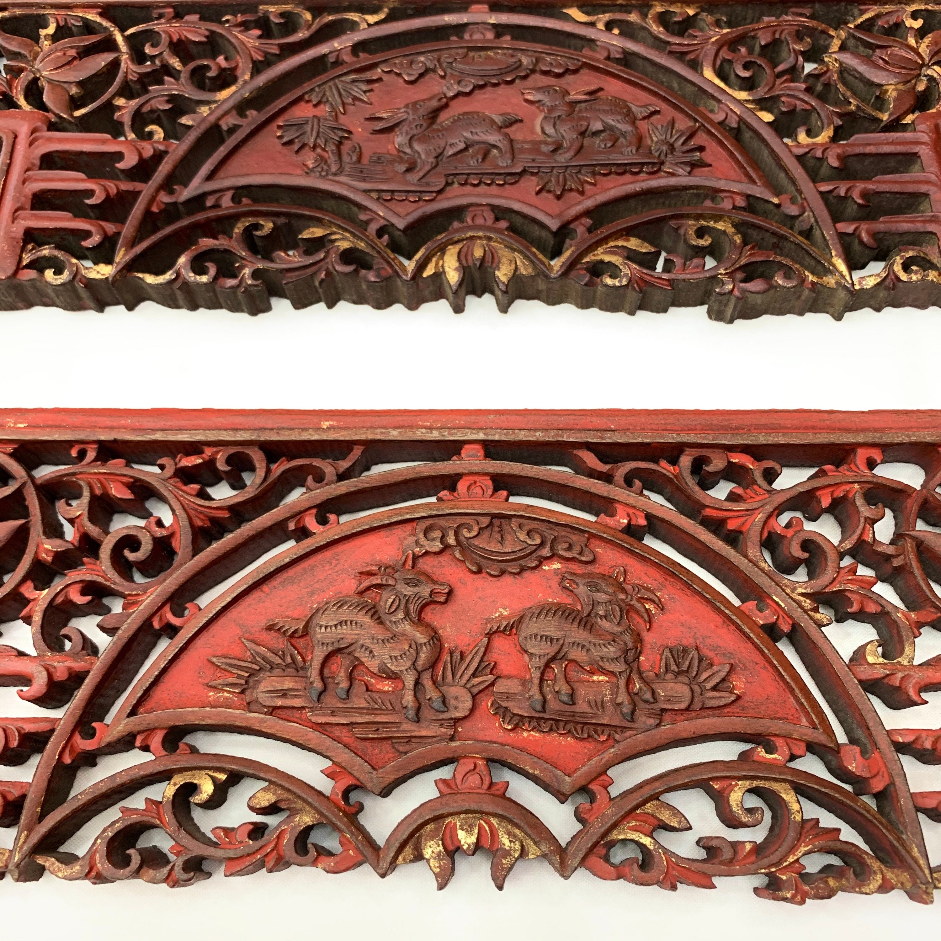 A Pair of Chinese Antique Wood Carvings Rabbits and Lambs | Etsy