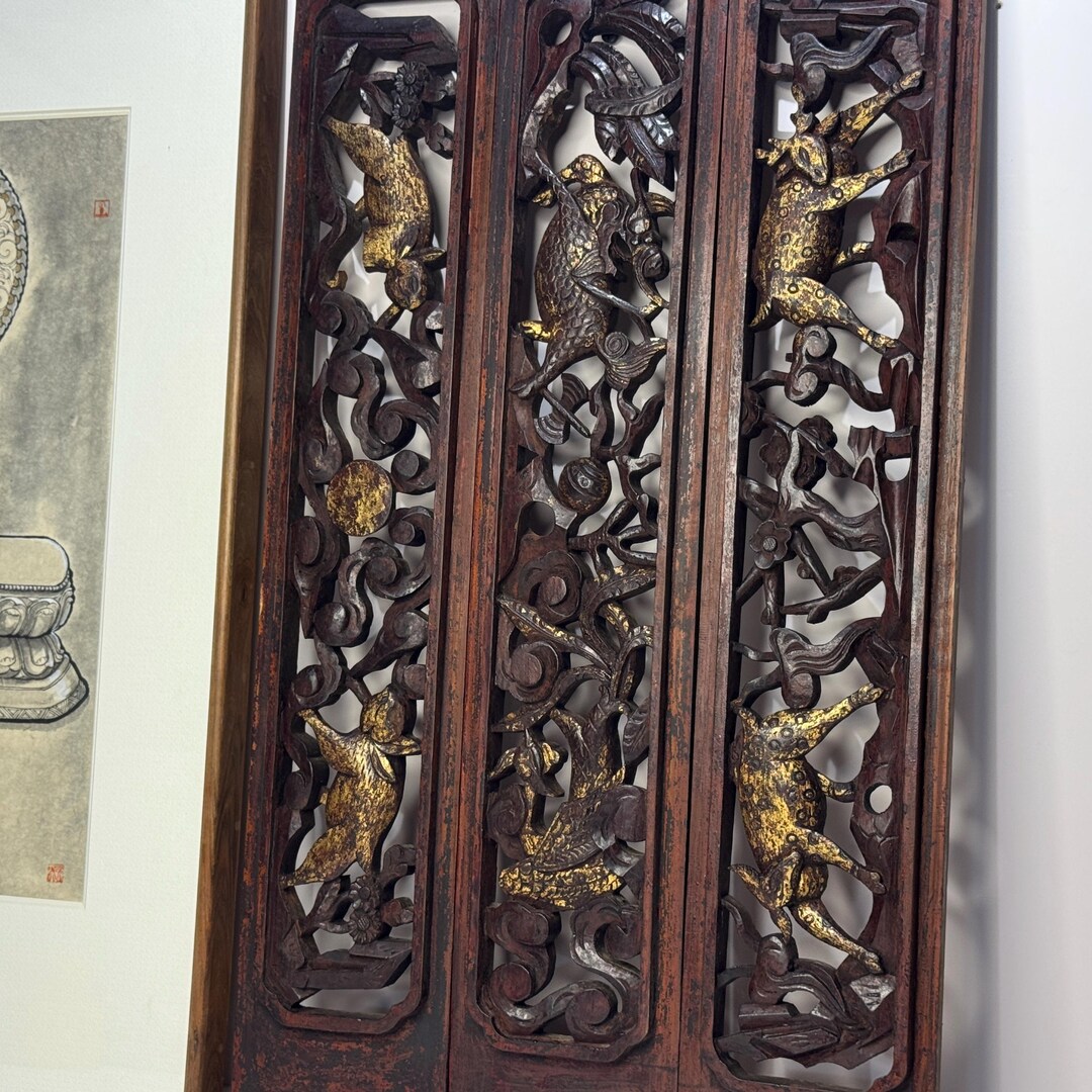 Antique Chinese Wood Carved Wall Panels, Jiangsu Art, 1800s (set of ...