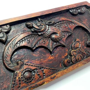 DONKEY and BAT 驴子蝙蝠 Antique Chinese Wood Carved Panel One of a Kind ...