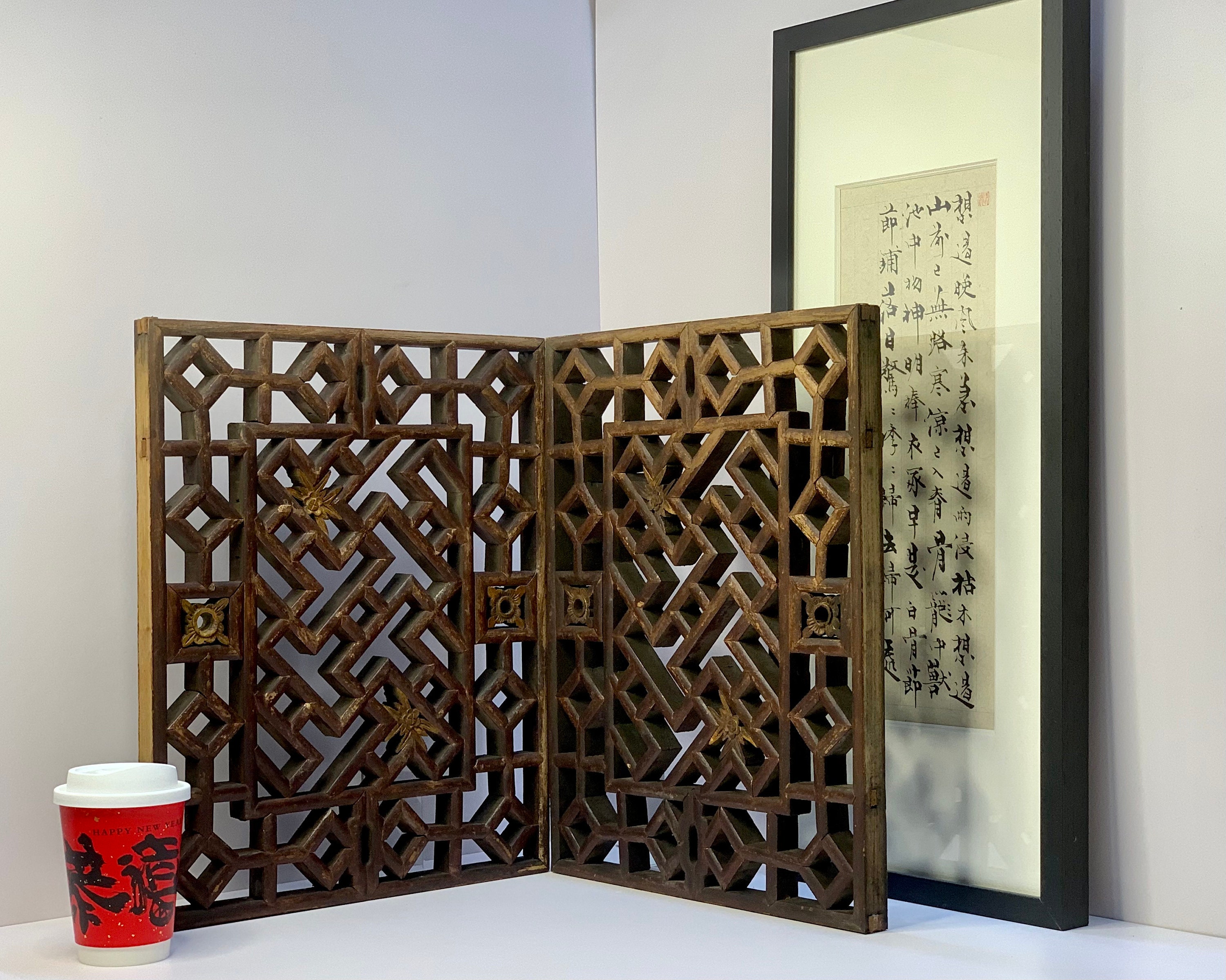 Old 1800s 榫卯花窗 Antique Chinese Wooden Window Mortise and Tenon Joint ...