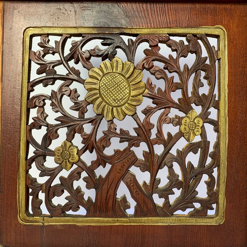 Antique Wooden Window 向阳花开 Chinese Sunflower Pattern Antique 1930s ...