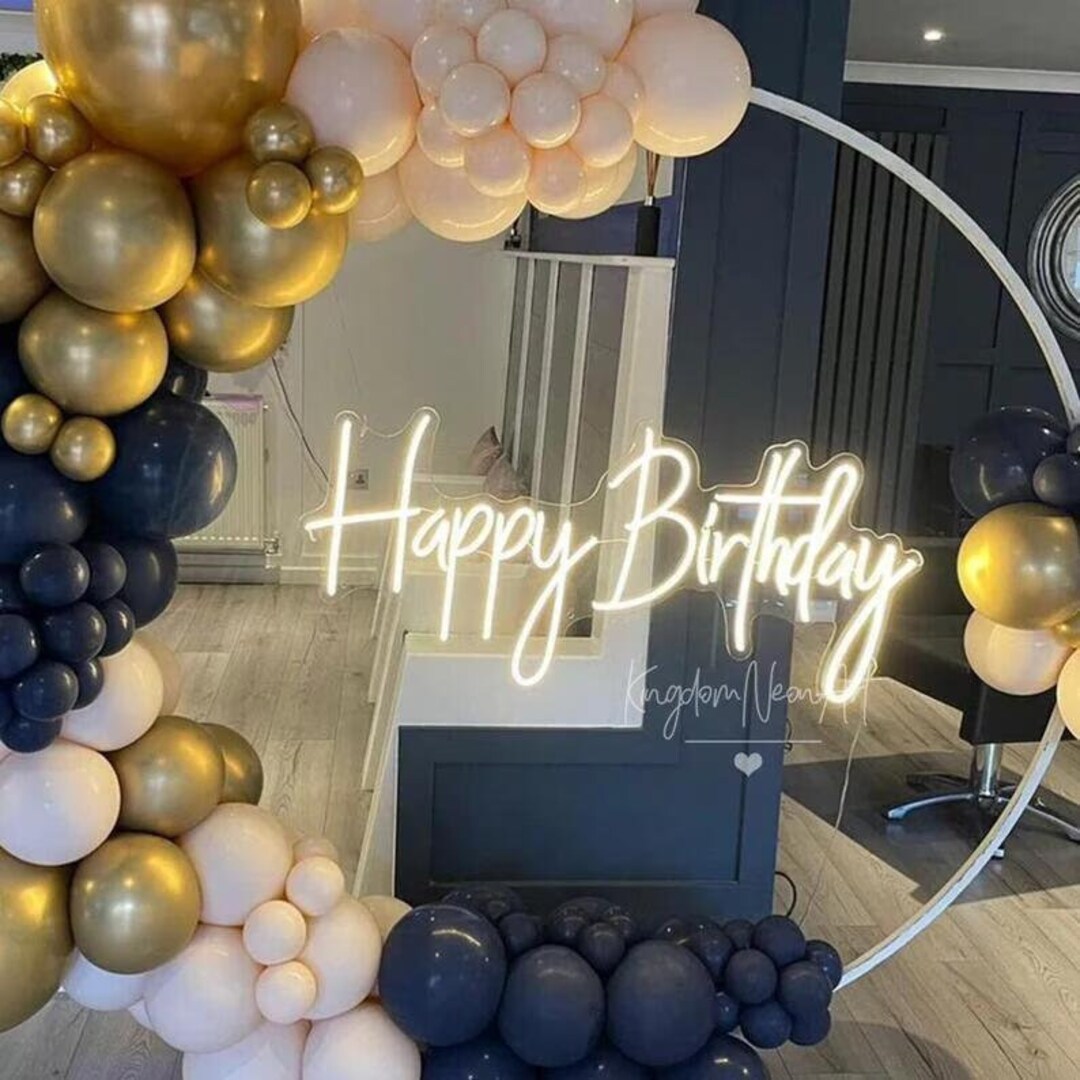 Enseigne néon Happy Birthday | Néon LED | Décoration esthétique pour la ...