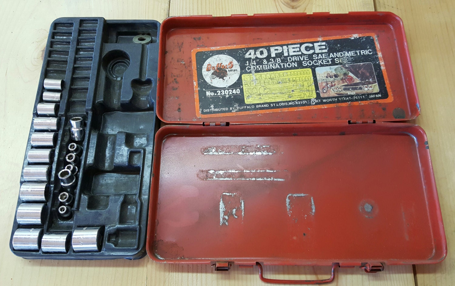 Vintage Tool Set Socket Set Buffalo Brand Tools Metal Tool Box ...