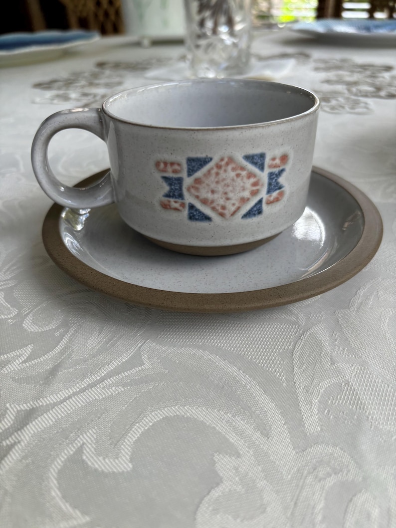 8 Cups and 5 Saucers Midwinter Stoneware Cup and Saucer Set - Japan - Etsy