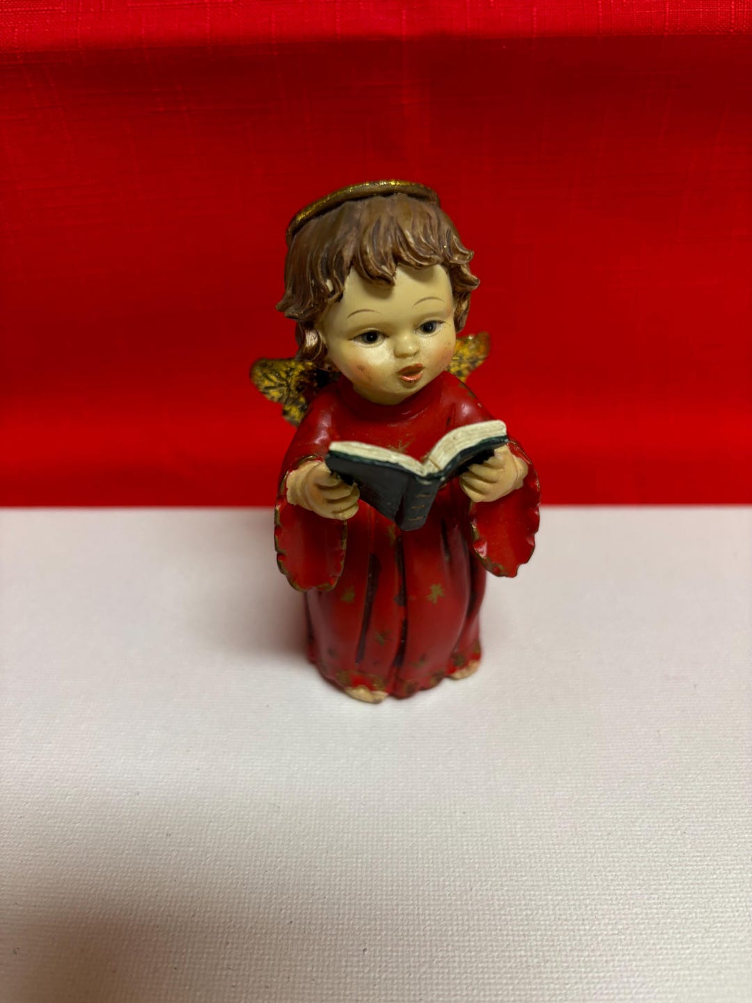 Vintage Choir Angel Figurine: Red Robe, Hymnal, 3.5" Tall - Etsy