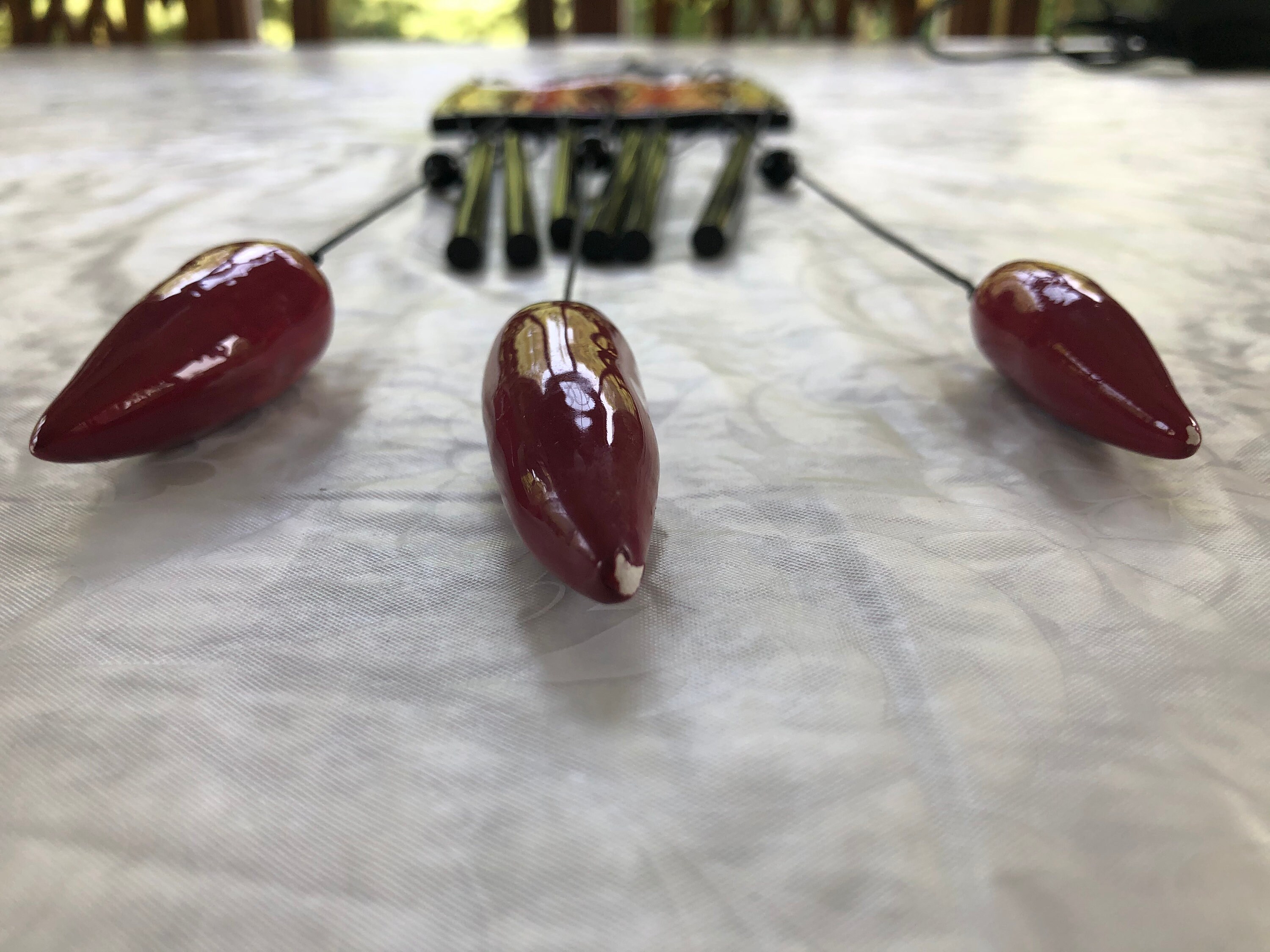 Red Hot Chili Pepper Wind Chimes/garden/kitchen Wind Chimes, Ceramic ...