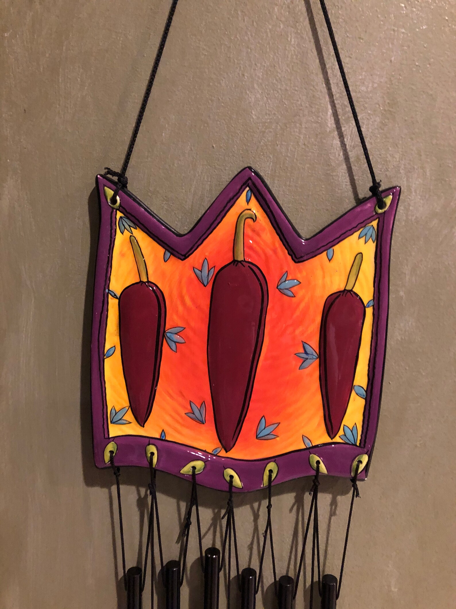 Red Hot Chili Pepper Wind Chimes/garden/kitchen Wind Chimes, Ceramic ...