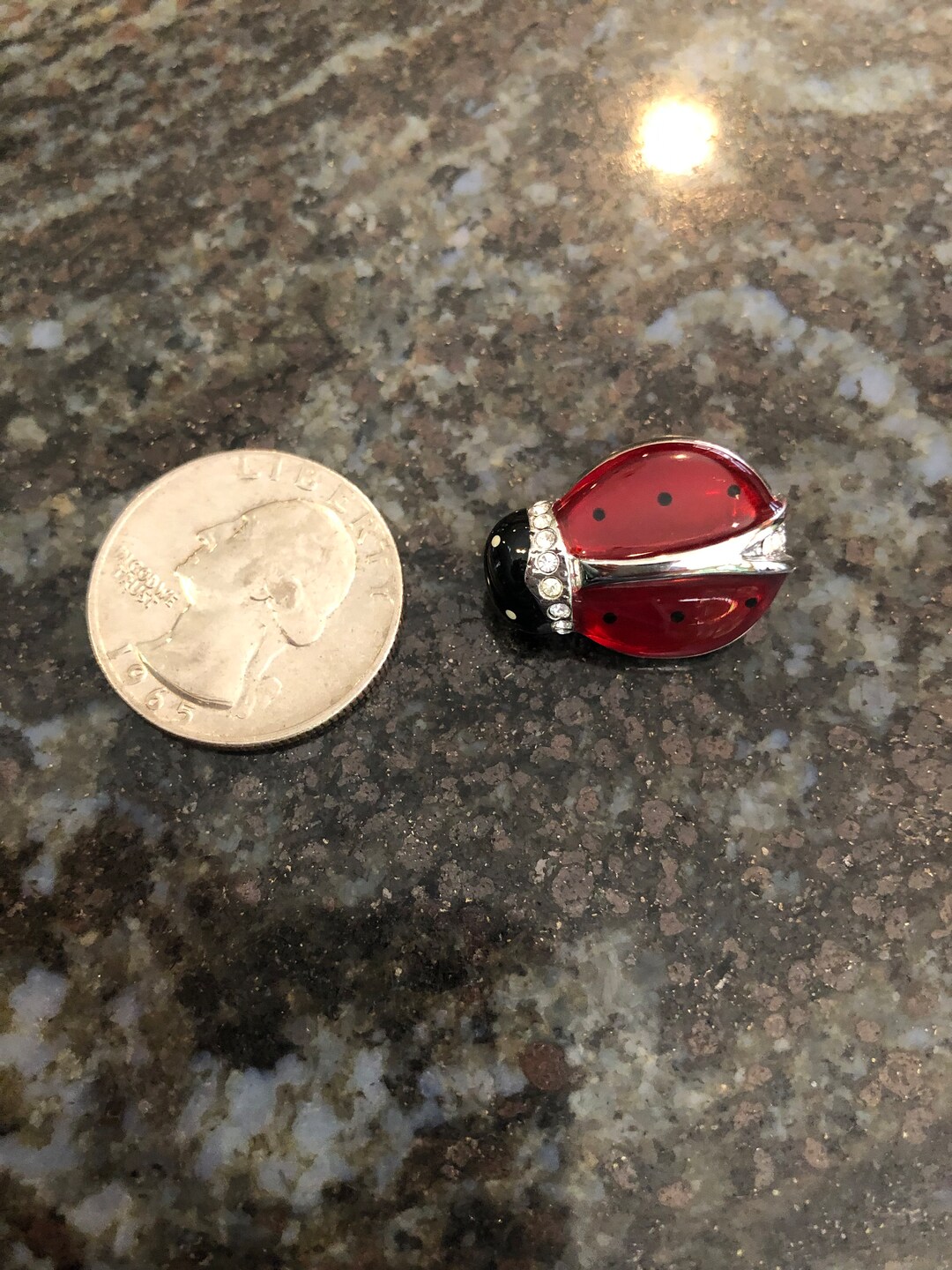 Darling Lady Bug Pin, Red, Black and Silver, Very Cute! Vintage Jewelry ...