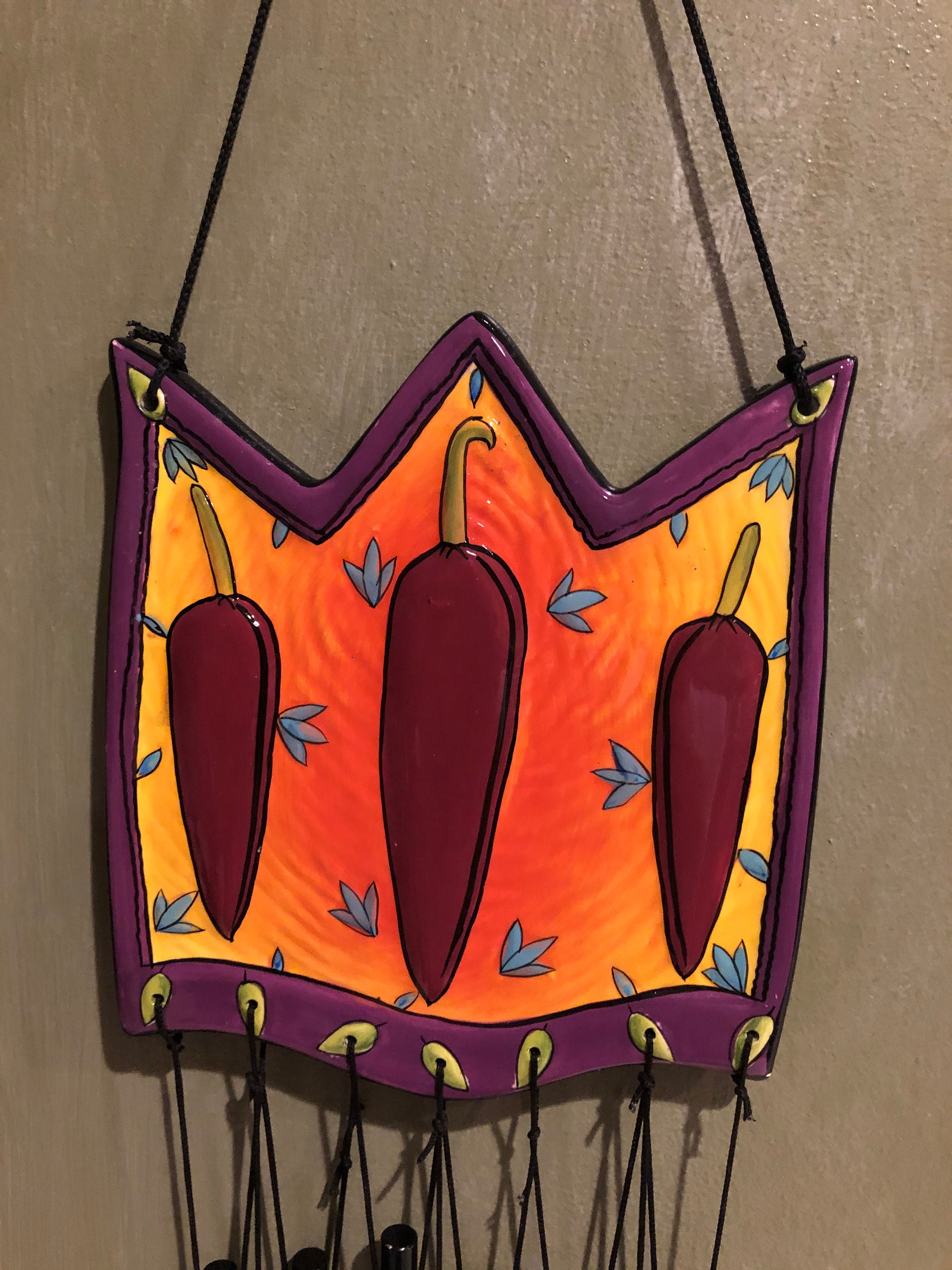 Red Hot Chili Pepper Wind Chimes/garden/kitchen Wind Chimes, Ceramic ...