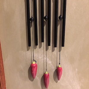 Red Hot Chili Pepper Wind Chimes/garden/kitchen Wind Chimes, Ceramic ...