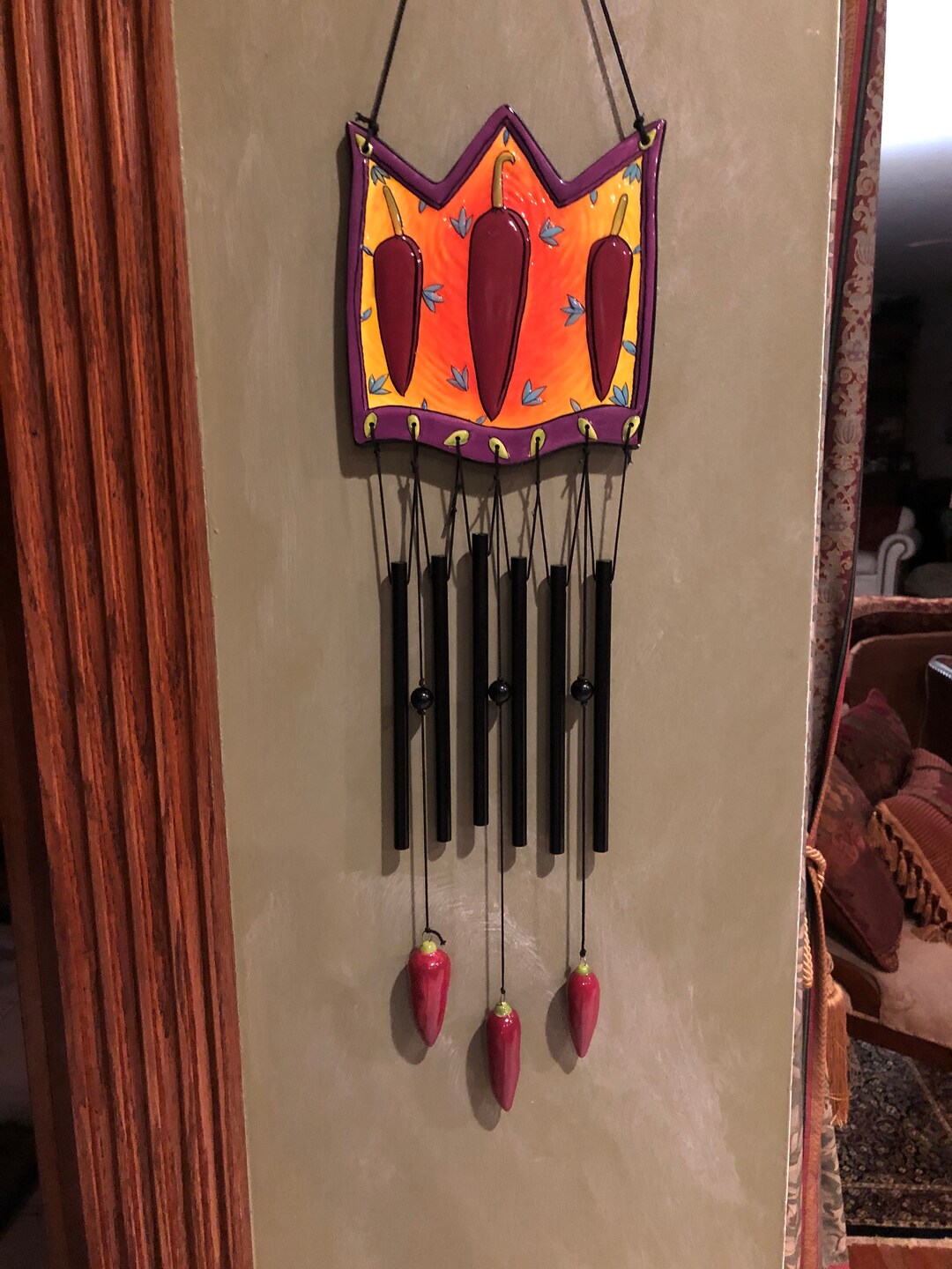 Red Hot Chili Pepper Wind Chimes/garden/kitchen Wind Chimes, Ceramic ...