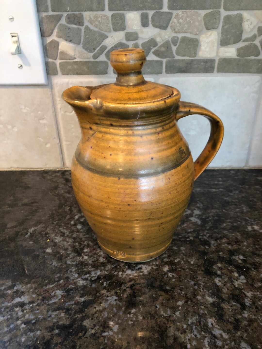 Pottery Pitcher From Maine With Lid, 8 1/2 Tall X 3 1/4 Base 7 Wide ...