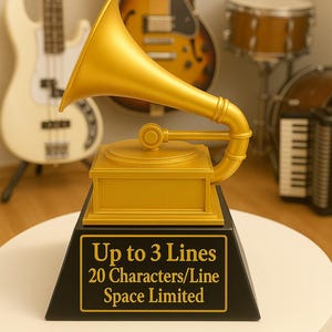 Personalized Grammy Award Replica: Gold Music Trophy, USPS Shipping of ...