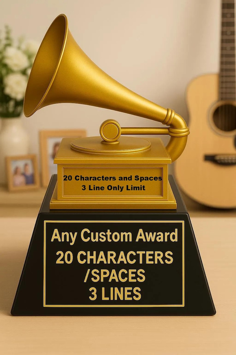 Personalized Grammy Award Replica: Gold Music Trophy, USPS Shipping of ...