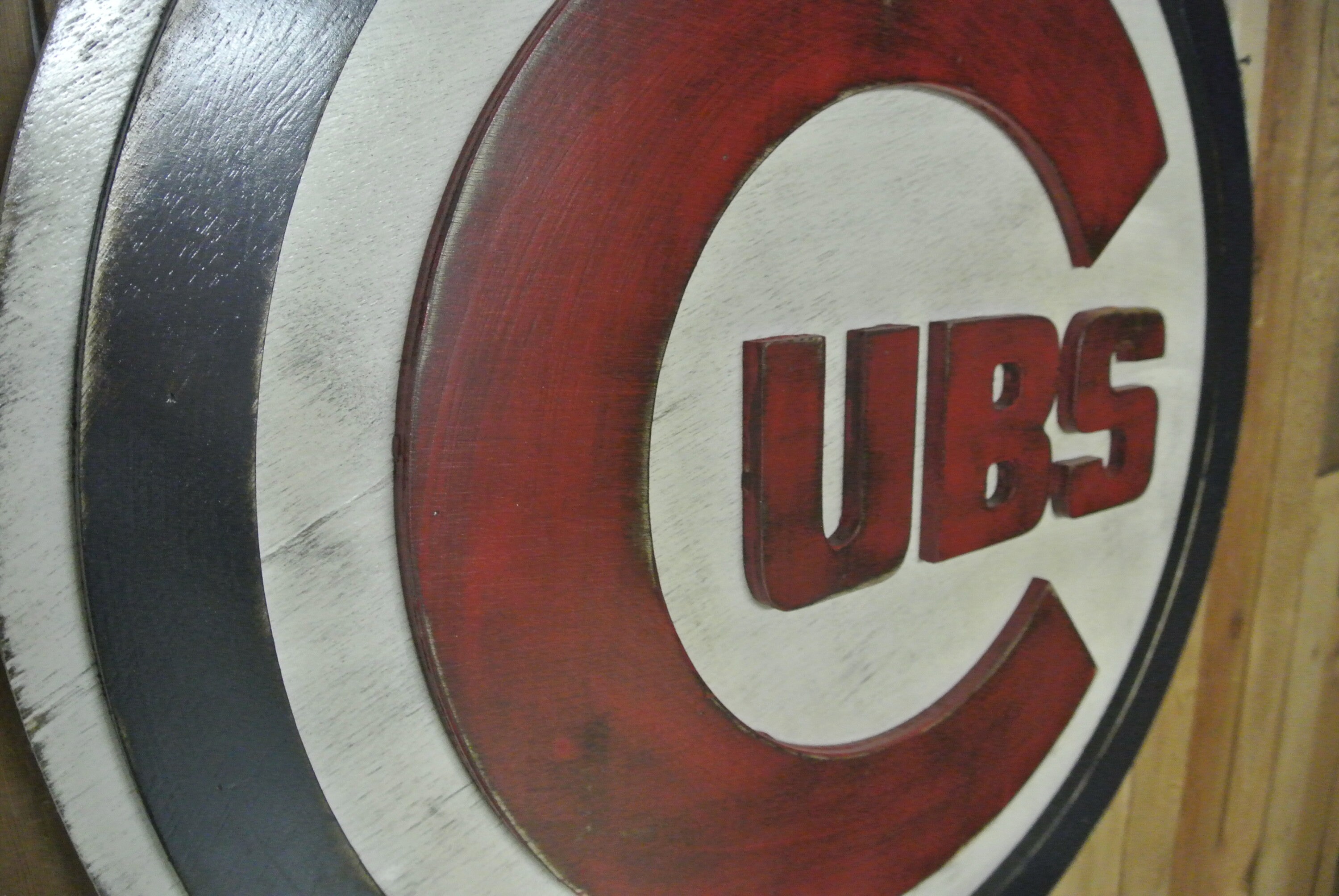 Rustic Chicago Cubs Baseball Logo, the Cubbies, Reclaimed Wood ...
