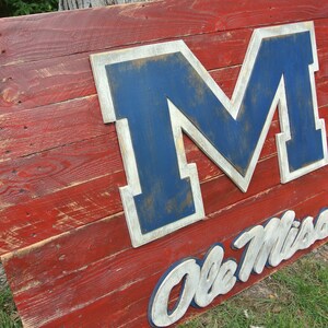 3D Ole Miss Logo, Reclaimed Wood, Wall Hanging - Etsy