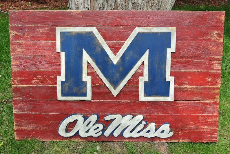 3D Ole Miss Logo, Reclaimed Wood, Wall Hanging - Etsy
