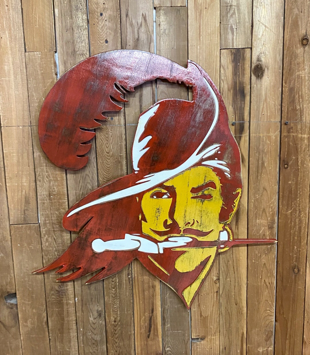 Bucco Bruce Old School Tampa Bay Buccaneers Wooden Logo - Etsy