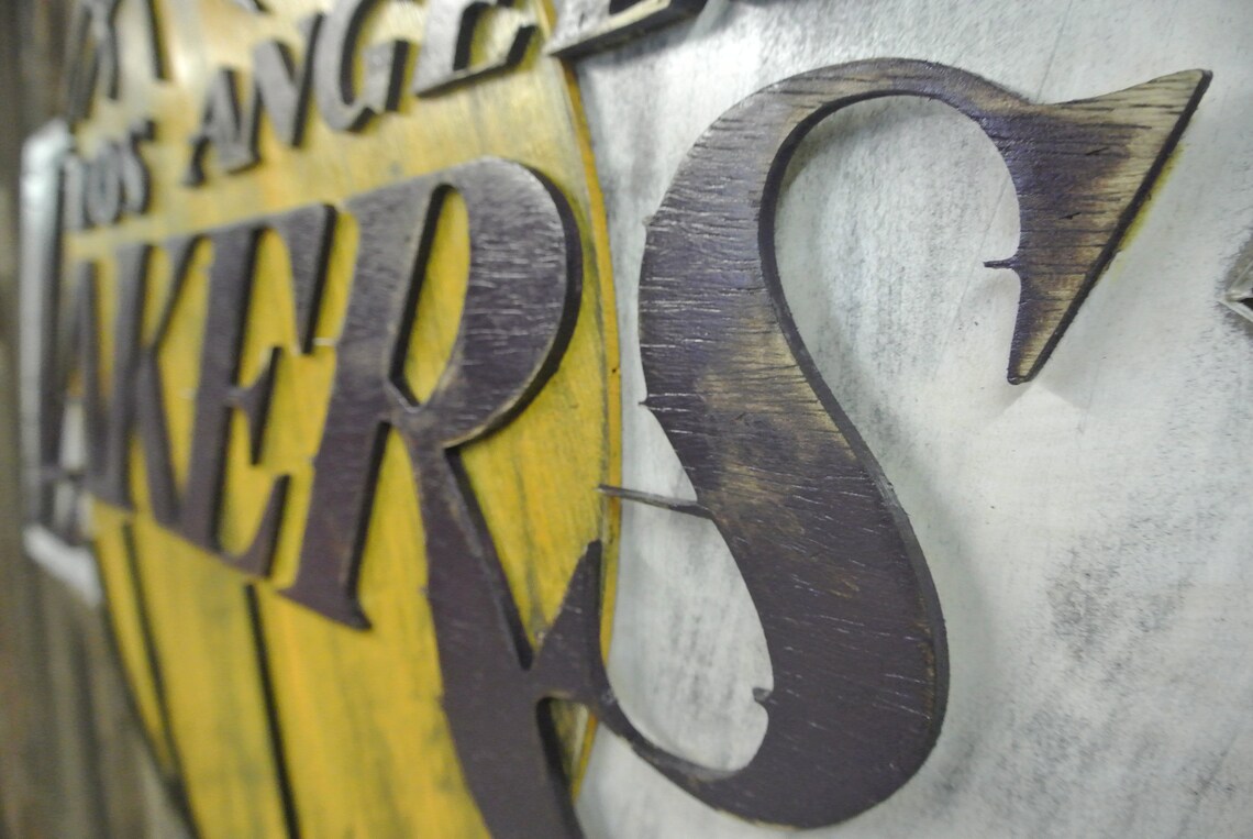 3D Los Angeles Lakers Logo, Wall Hanging, Reclaimed Wood - Etsy