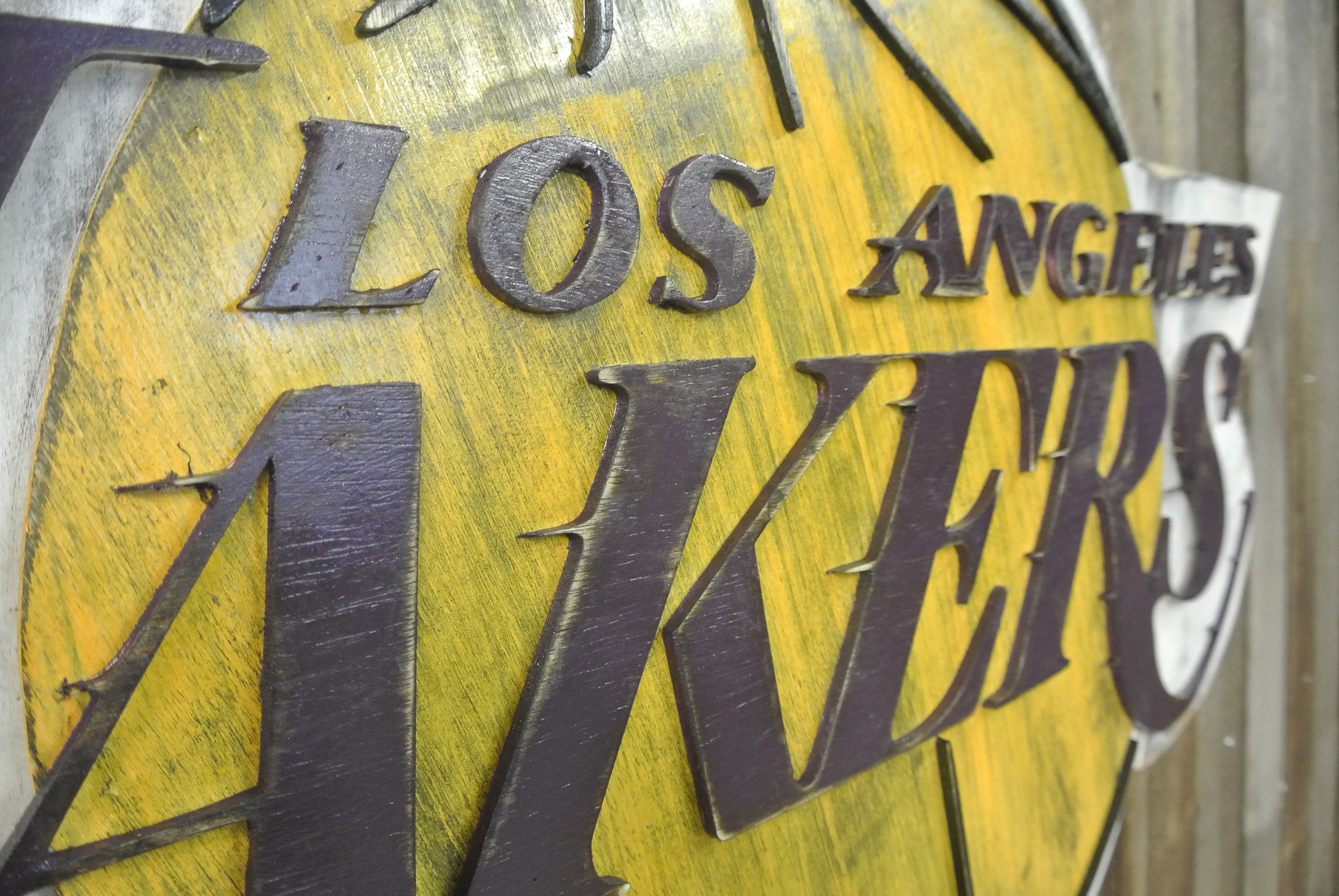 3D Los Angeles Lakers Logo, Wall Hanging, Reclaimed Wood - Etsy