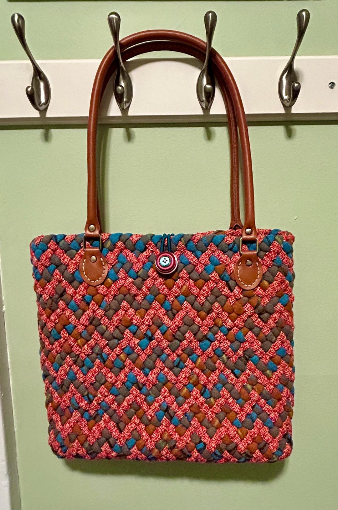 Wool and Boucle Hand-braided Zigzag Project-tote Bag/purse, of Upcycled ...