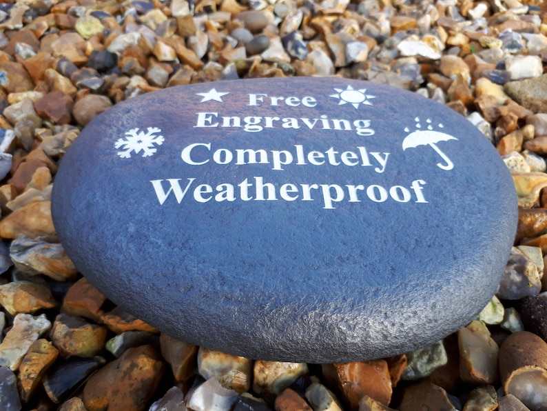 Personalised Pebble stone Effect Large Weatherproof - Etsy