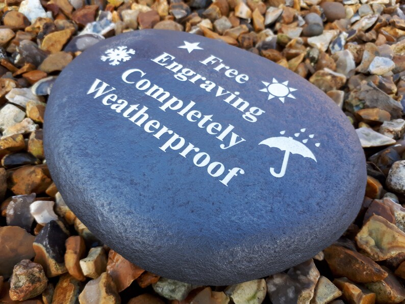 Personalised Pebble stone Effect Large Weatherproof - Etsy