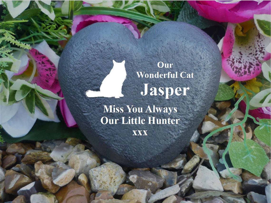 Cat Memorial Heart Weatherproof Personalised - Etsy