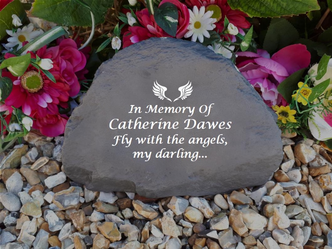 Large Rock Memorial (stone Effect) - Weatherproof - Personalized ...