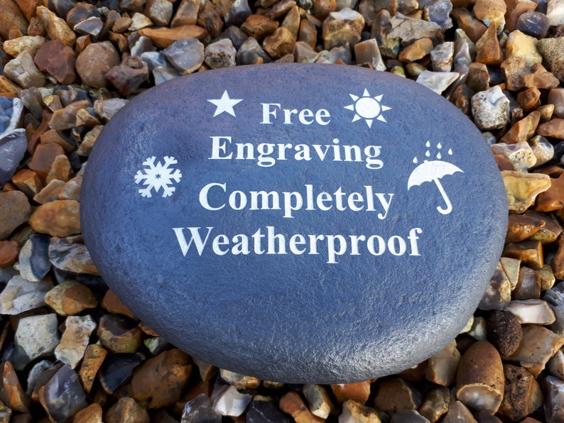 Personalised Pebble stone Effect Large Weatherproof - Etsy