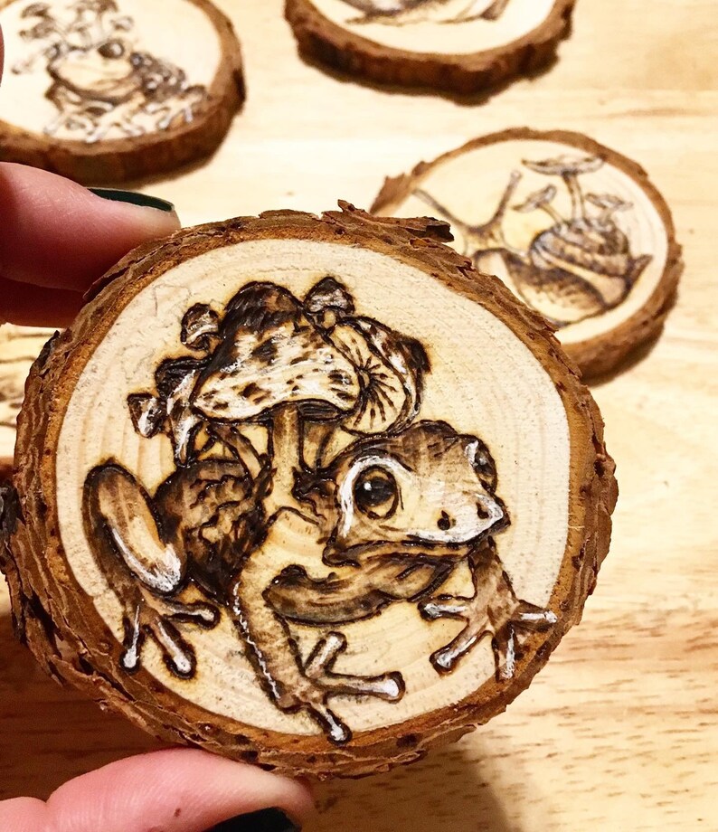 Cottagecore Detailed Frog/mushroom Coasters - Etsy