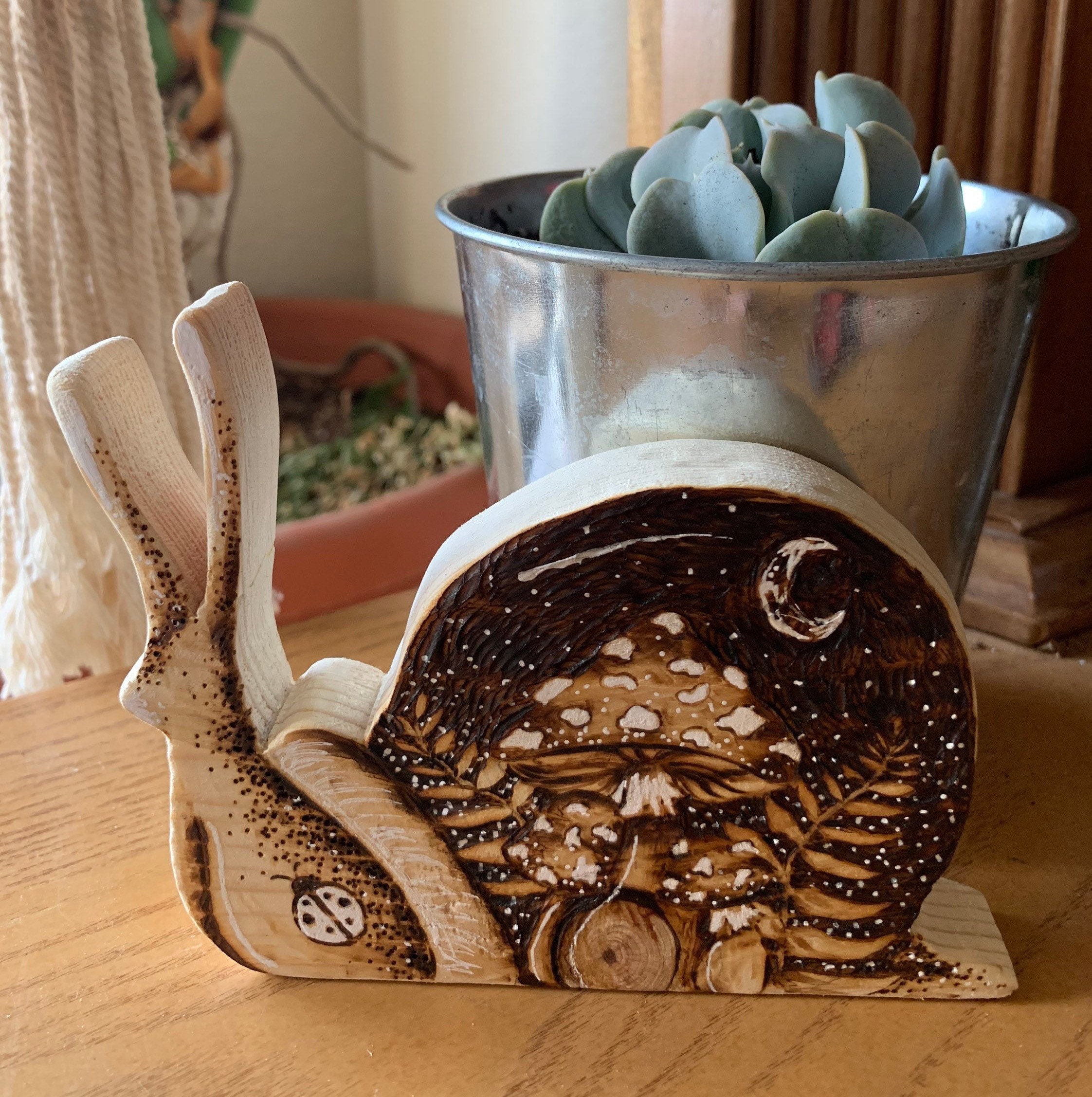 Cottagecore detailed Snail shelf decor | Etsy