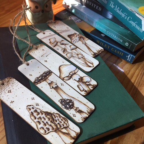 Custom Names and Flowers Cottagecore Wood Burned Bookmarks - Etsy