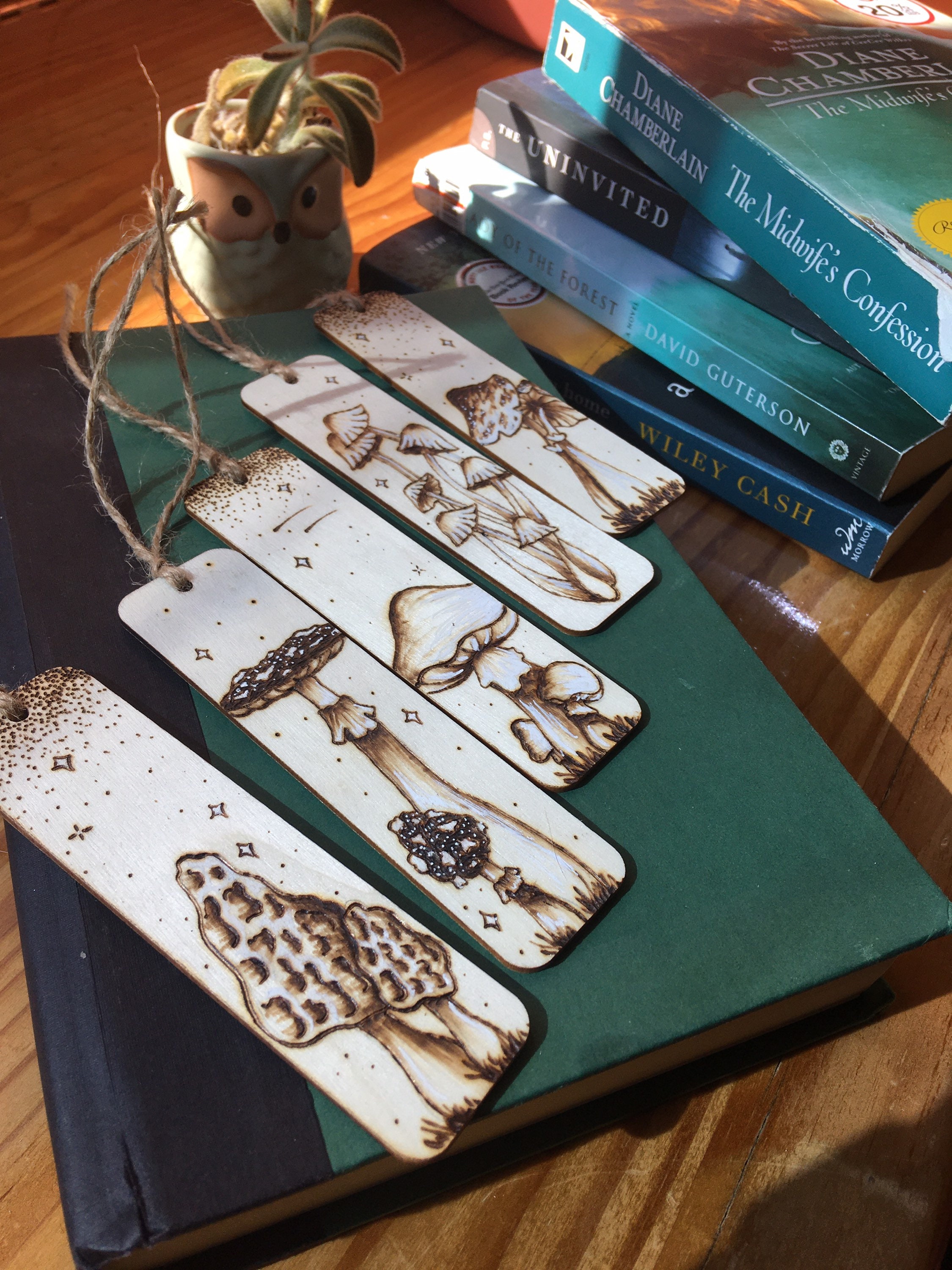 Mushroom Cottagecore Wood Burned Bookmarks - Etsy