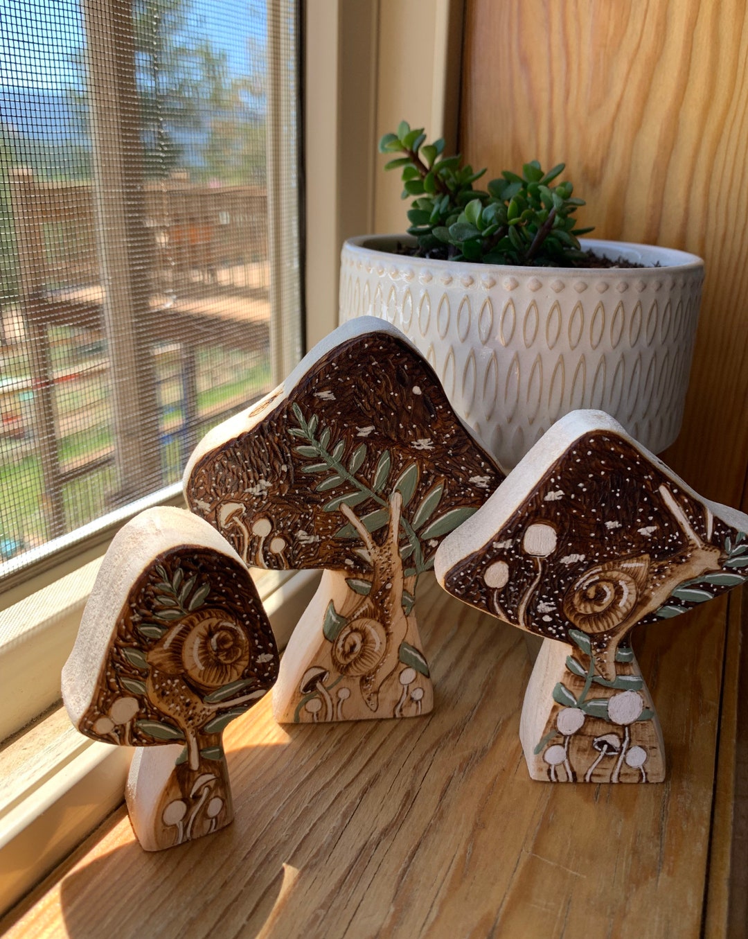 Cottagecore Detailed Snail/mushroom Shelf Decor - Etsy