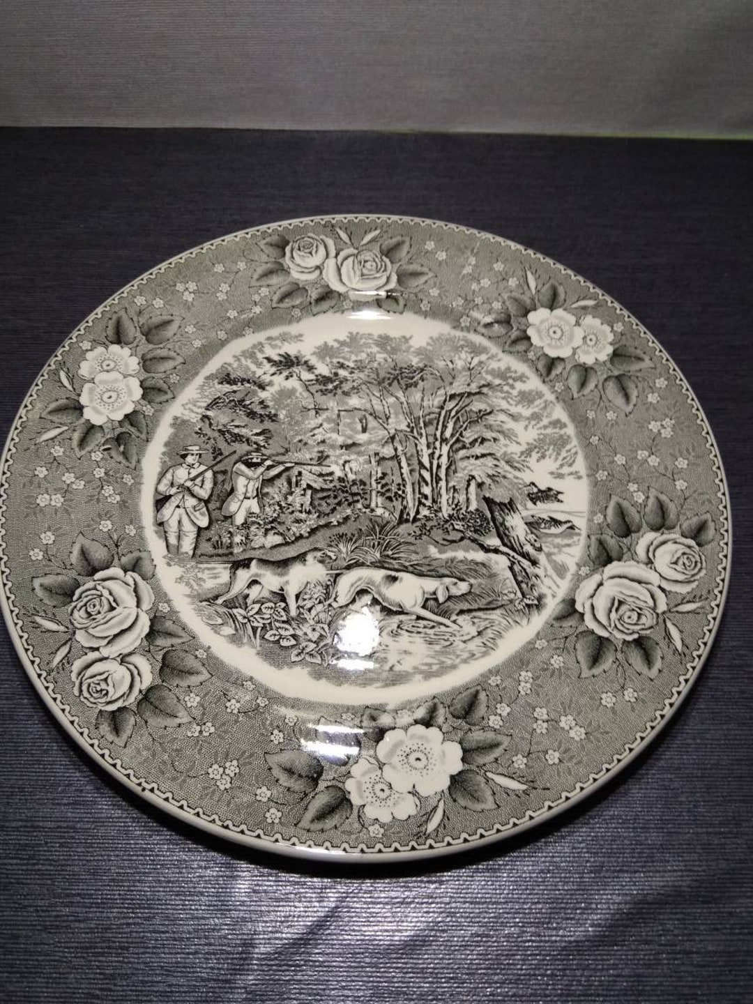 Woodcock Shooting Vintage Black & White Decorative Plate by Adams. - Etsy