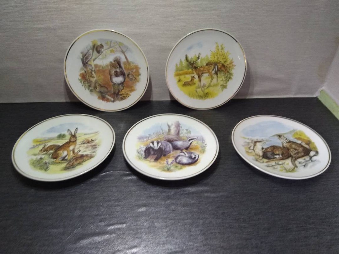 5 Vintage Wildlife Decorative Plates. - Etsy