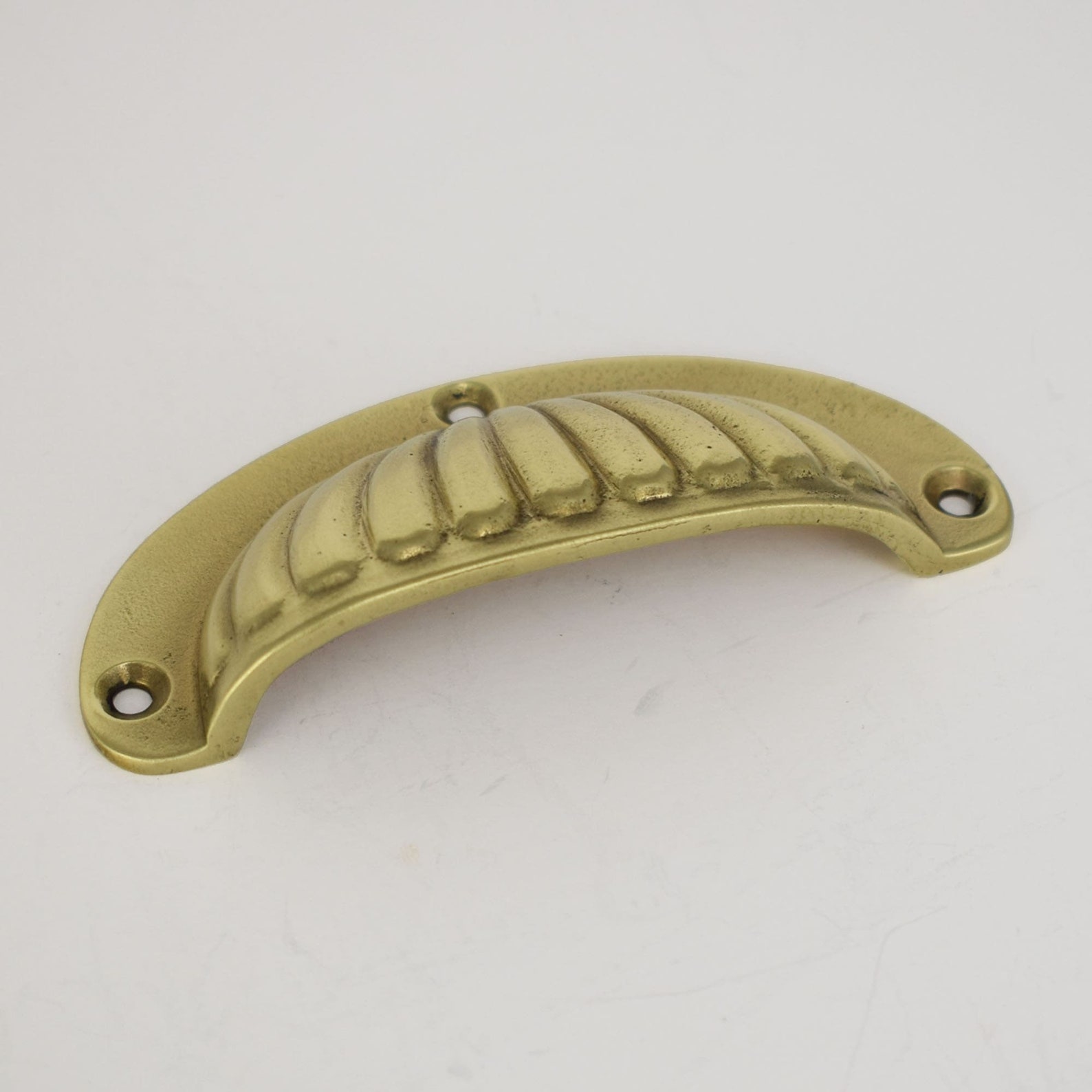 Brass Scalloped Cup Handle, Kitchen Hardware, Brass Hardware, Cabinet ...