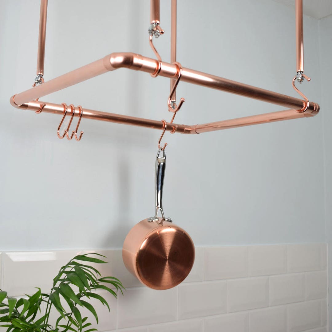 Copper Ceiling Pot and Pan Rack-pan Rack-pan Rails-kitchen Pot and Pan ...